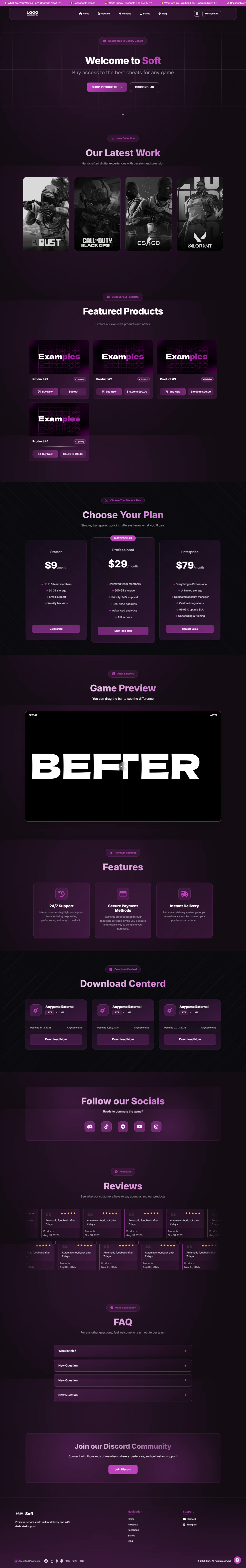 Soft | Theme (Purple) - Theme | Best SellAuth Templates