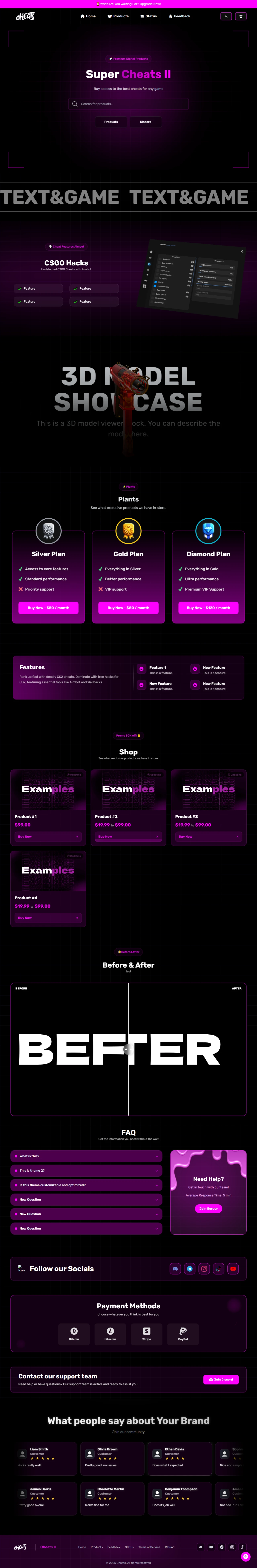Cheats | Theme (Purple) - Theme | Best SellAuth Templates