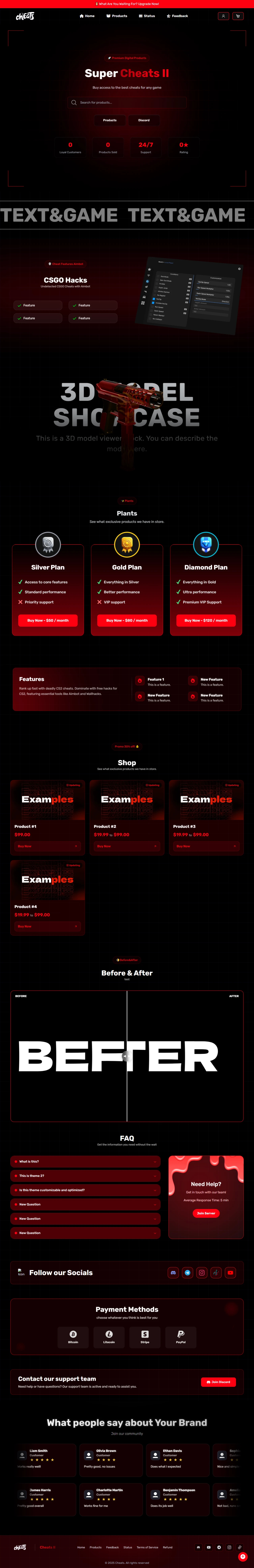 Cheats | Theme (Red) - Theme | Best SellAuth Templates