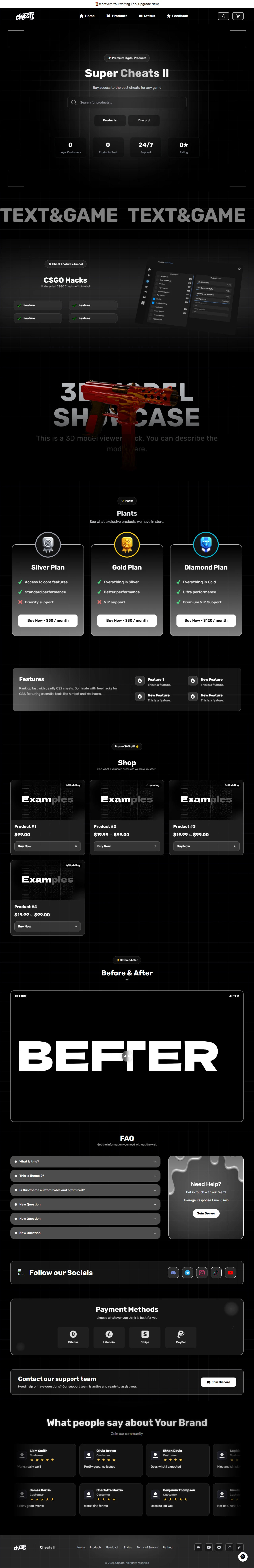 Cheats | Theme (White) - Theme | Best SellAuth Templates