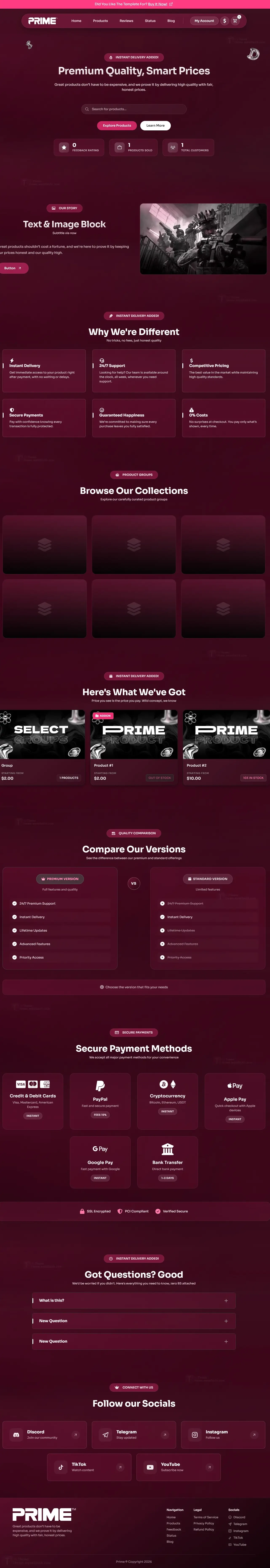 Prime | Theme (Burgundy) - Theme | Best SellAuth Templates